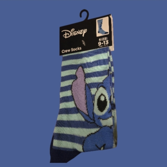 Disney | Accessories | Disney Stitch Striped Crew Socksnwt | Poshmark